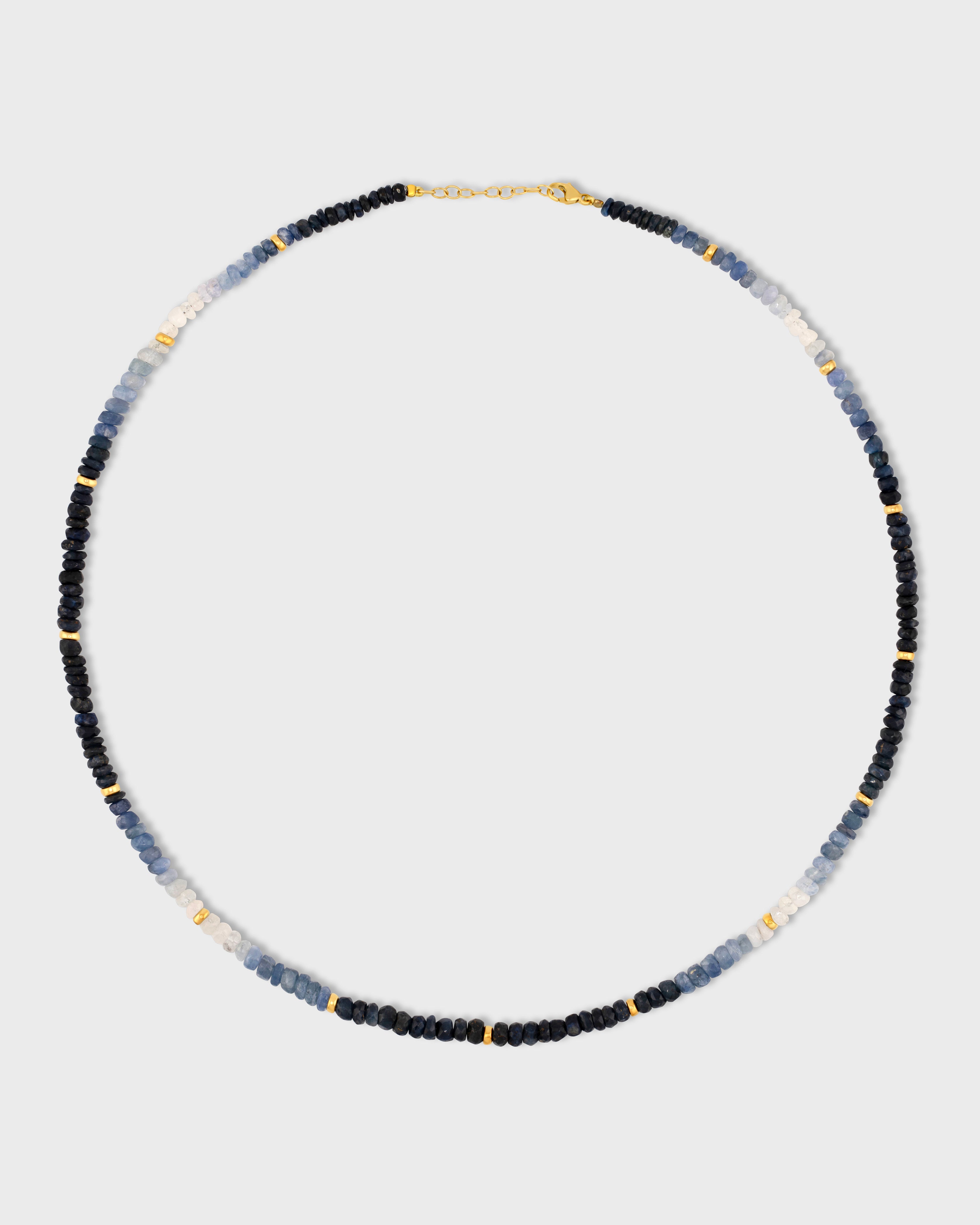 Arizona Ombre Blue Sapphire Mini Gold Bead Necklace – JIAJIA